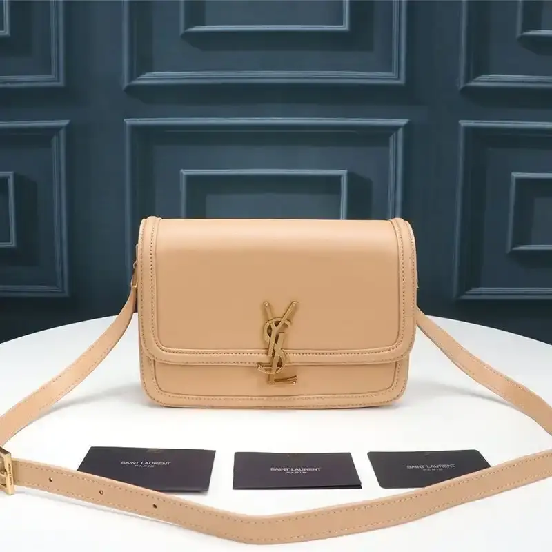 Saint Laurent Medium Solferino Satchel In Box Leather Apricot/Gold ...
