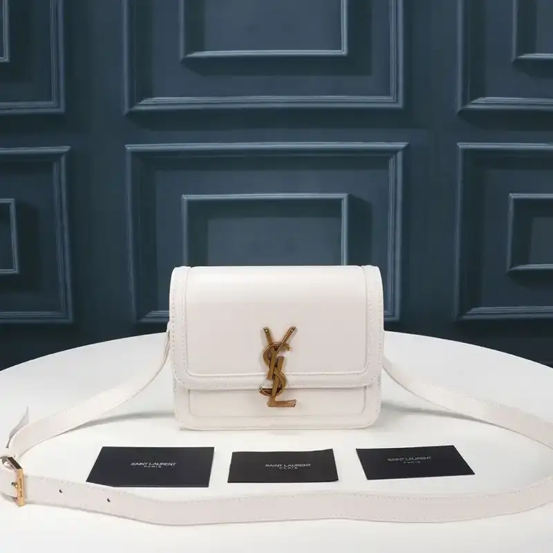 Saint Laurent Small Solferino Satchel In Box Leather White/Gold - YSL ...