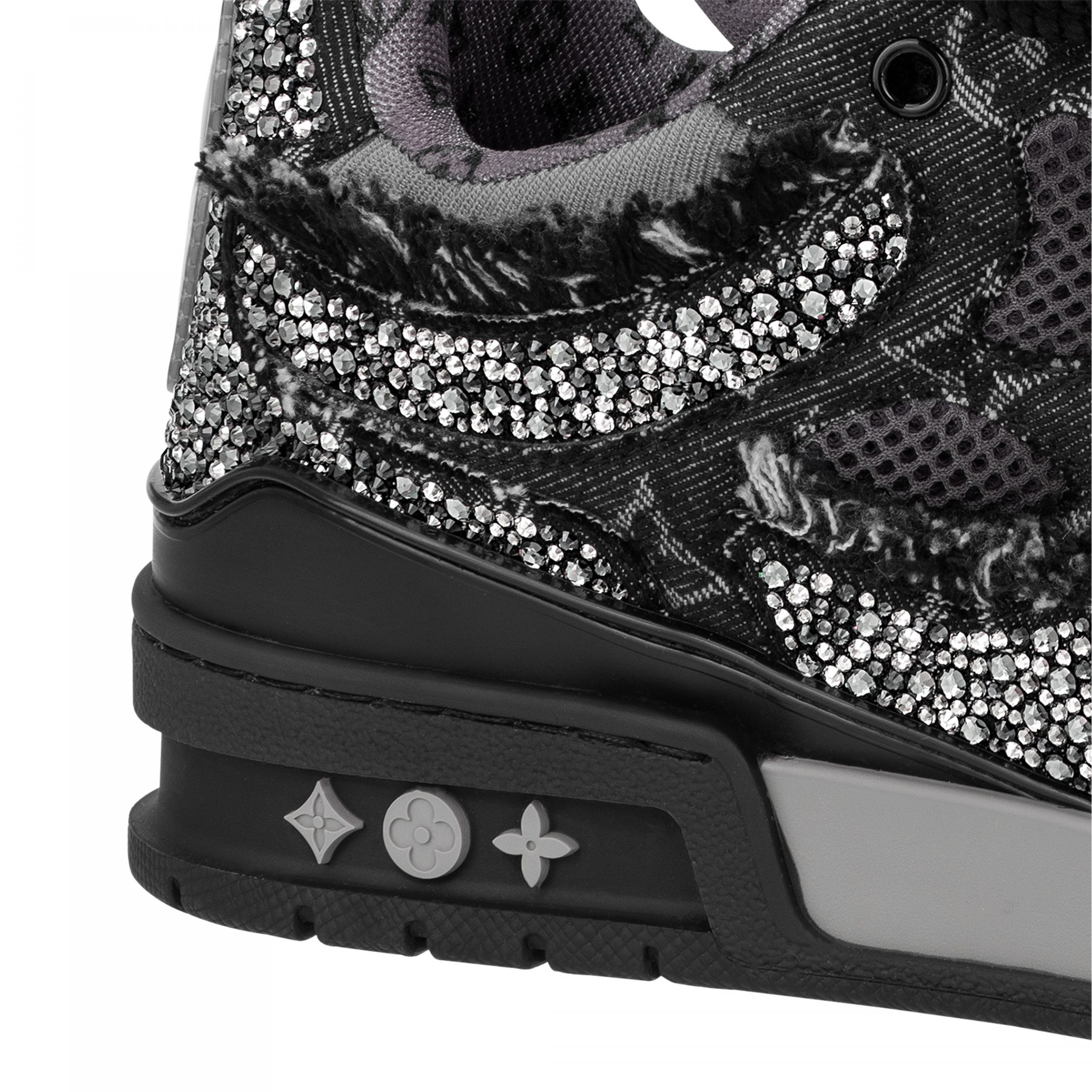 Louis Vuitton LV Skate Sneaker Swarovski Crystals Monogram Denim Black ...