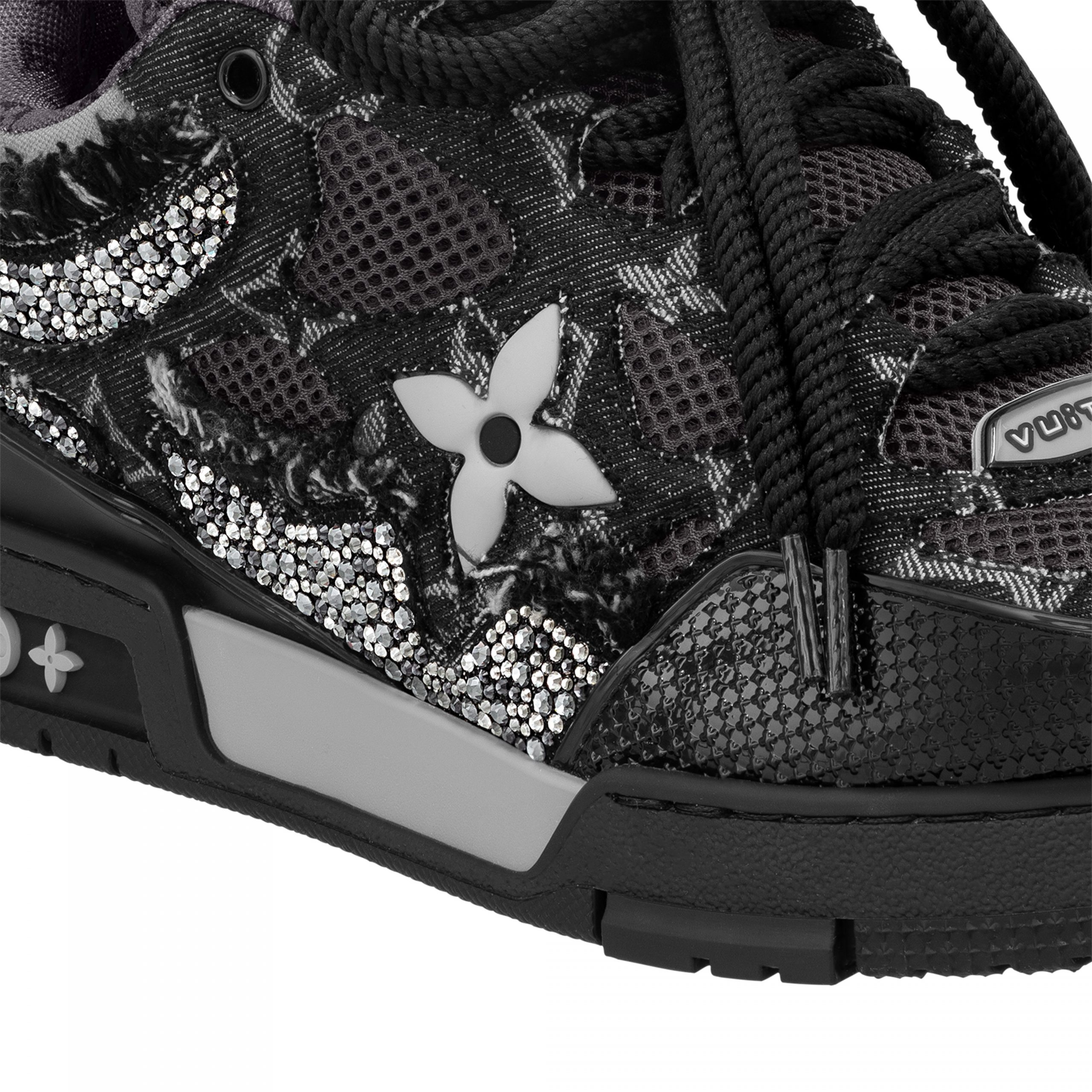 Louis Vuitton LV Skate Sneaker Swarovski Crystals Monogram Denim Black ...